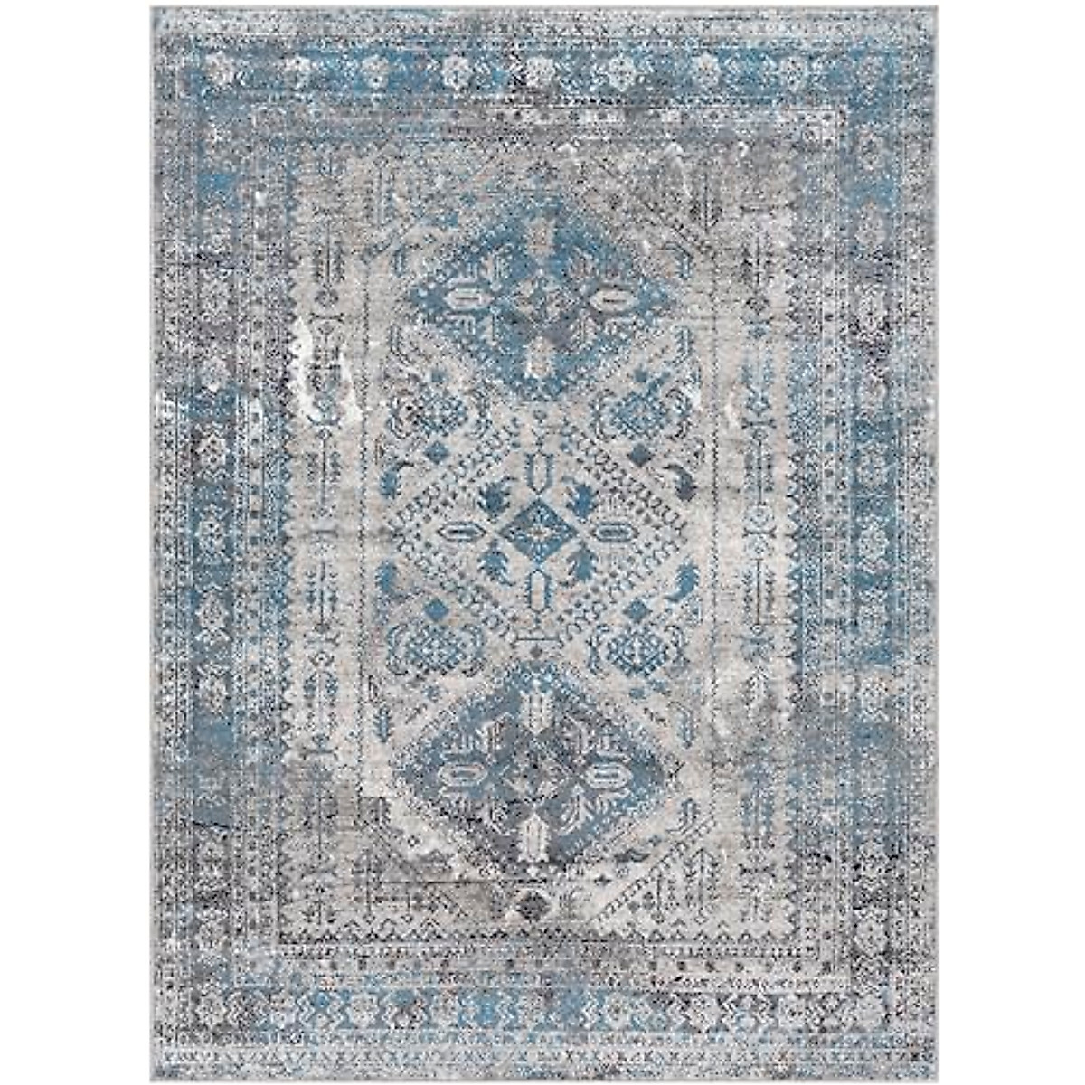 Livabliss Desta Vintage Oriental Area Rug,5'3" x 7'3",Blue/Grey