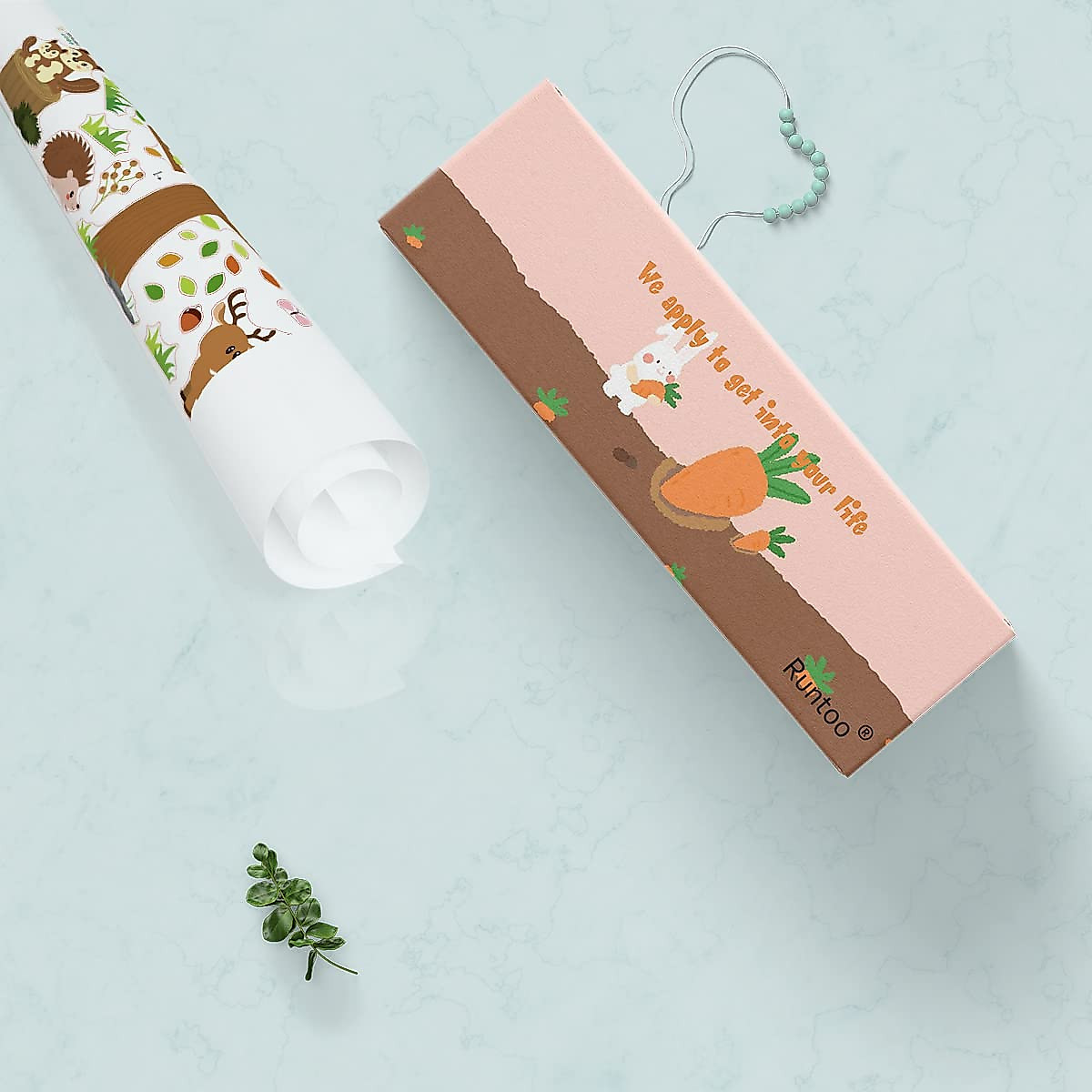 Runtoo Forest Animals Tree Wall Decals for Kids Fox Squirrel Deer Door Wall Stickers Girls Bedroom Baby Nursery Wall Decor