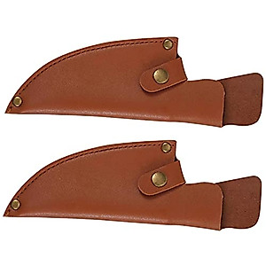 UPKOCH 4 pcs Scabbards Leather Cover Blades Protector or Portable Sleeves Sheaths Sheath Camping Heavy Reusable Hef Cutters Protectors Case Household Scabbard Universal Brown Chef