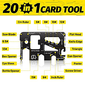 Valentine's Day Gifts for Him Boyfriend Husband, 20-in-1 Credit Card Multitool, Christmas Gifts for Men Who Have Everything, Cool Gadgets for Men Husband, Boyfriend, Grandpa, Adults, Tools for Men