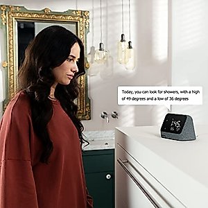 Lenovo Smart Clock Essential with Alexa Built-in - Digital LED with Auto-Adjust Brightness - Alarm Clock with Speaker and Mic - Compatible Docking - Misty Blue