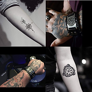 TURTLEDOVE Viking Bracelet Norse Vegvisir - Nordic Bracelet with Runic Compass - Celtic Pagan Jewelry