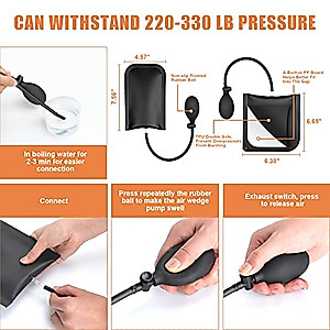 heruo kit automotriz Profesional de 19 piezas con Sujetador de Largo alcance de Acero inoxidable, cuña que no daña, Bomba de cuña de aire, herramienta de extracción de recorte automático