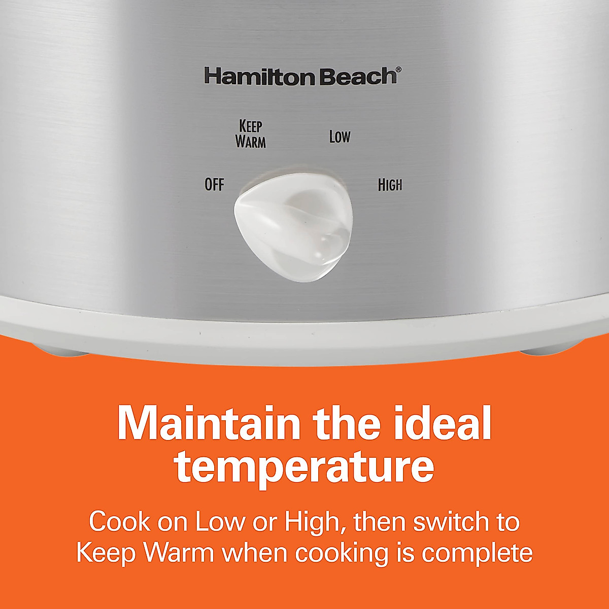 Hamilton Beach 4-Quart Slow Cooker with Dishwasher-Safe Stoneware Crock & Lid, Stainless Steel (33140V)