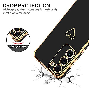 BENTOBEN Samsung Galaxy S23 Case, Cute Heart Pattern Slim S23 Case, Soft Flexible Shockproof TPU Bumper Women Girl Non-Slip Lightweight Phone Cover Charging Case for Samsung S23 6.1" 2023, Black