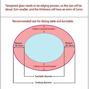 THIKK Tempered Glass Lazy Susan Turntable for Dining Table Turntable, 10mm Thick Tempered Glass Serving Plate Tabletop Rotating Serving Tray (Size : 90cm/36in)
