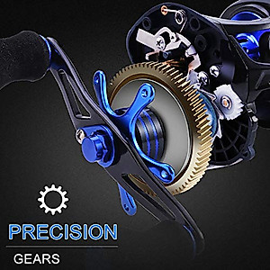 Sougayilang Baitcasting Reel, 7.0:1 Gear Ratio Super Smooth Power, 9 + 1 Shielded Ball Bearings Anti-Corrosion Baitcaster Reel Fishing Reel(Right)