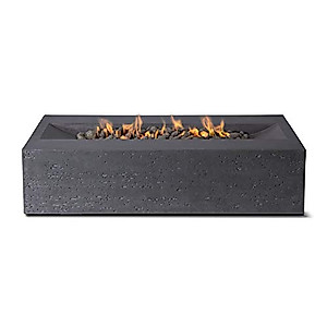 Pyromania Millenia Outdoor Concrete Fire Pit Table, 48 x 30 Inches - Natural Gas Model in Charcoal Gray Color