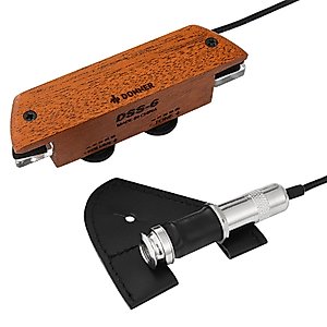 Donner Acoustic Guitar Pickup, DSS-6 Guitar Pickups Passive Mahogany Soundhole Pickup with Humbucker Volume Tone Control, Fits 3.8” to 3.94” Soundhole Diameter
