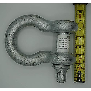 1 1/4" Shackle, 1.4" Pin, 12 Ton Bow Clevis Shackle, WLL 12T, Military Surplus, RG-31, Towing, Lifting, Pulling.