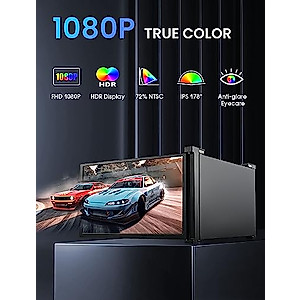 FQQ 15.4” Triple Portable Monitor for Laptops, 1080P FHD IPS Screen Extender for 15.6-17.3” Laptop Dual Monitor Display Compatible with MacOS, Windows, M1 Pro, M1 Max, Powered by USB-C & HDMI
