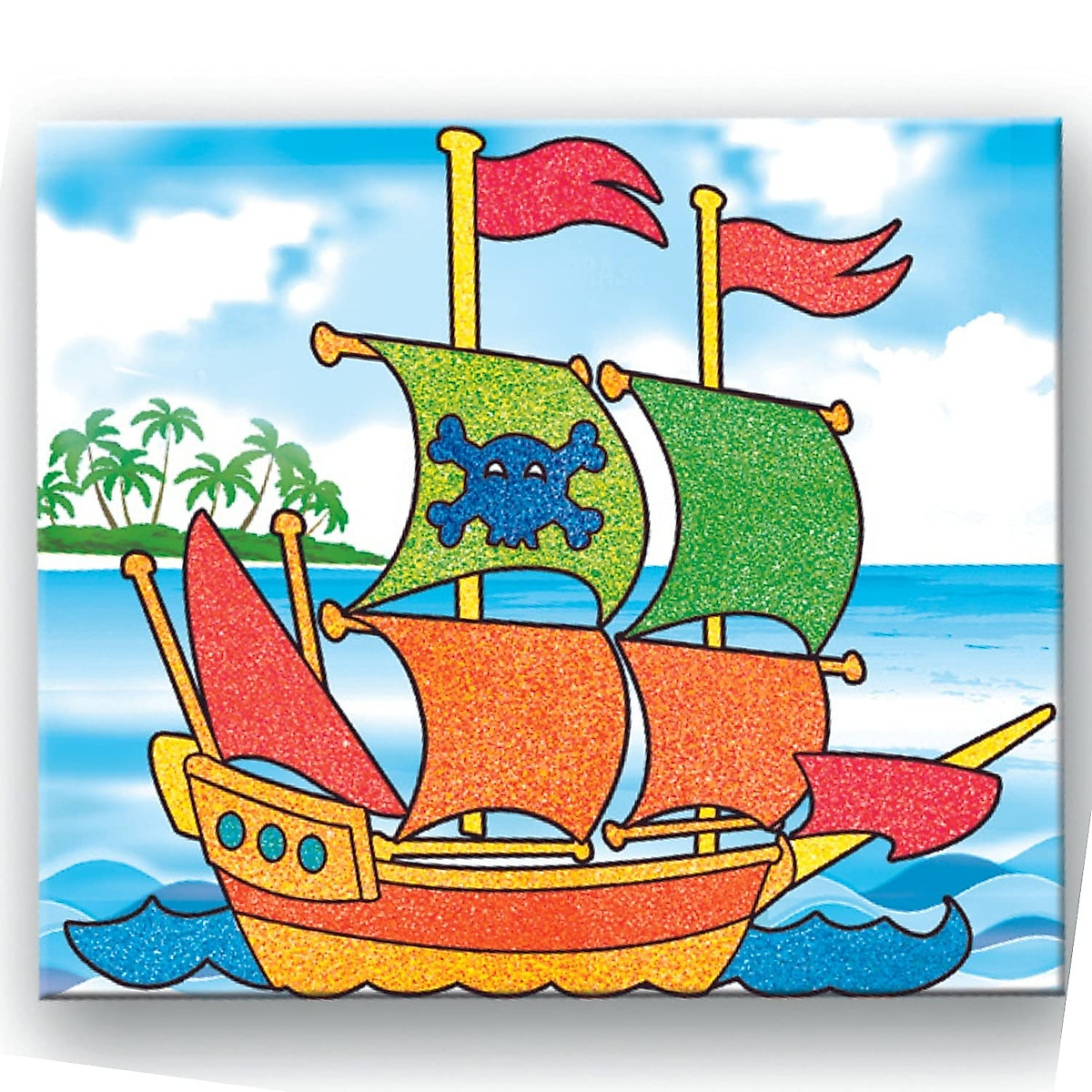 Toykraft Sand Art Kit for Kids, Toddler Arts and Crafts Activity Kits Age 3-5 - Ships