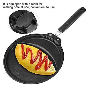Alvinlite Non Stick Omelette Maker, Aluminum Egg Frying Pan Omurice Mold Omelet Rice Making with Black Coating Egg Skillet for Breakfast for Gas Stove Induction 8inch*6inch