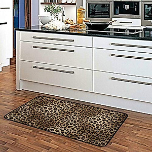 Sexy Leopard Print Kitchen Rug Floor Comfort Mats Bath Rugs Entryway Welcome Non Slip Area Rug for Bedroom Living Room Doormats Home Decor 39" X 20"