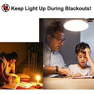 Furoching A19 Rechargeable Emergency LED Bulb, 9W 60W Equivalent Battery Backup Emergency Light with Switch Hook, E26 6000K for Home Power Outage Outdoor Activity Camping Hurricane,4-Pack