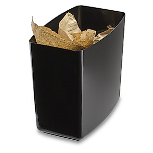 Officemate 2200 Series Executive Waste Basket, 20 Quart Capacity, 13.625 x 8.5 x 12.75 Inches, Black (22262)