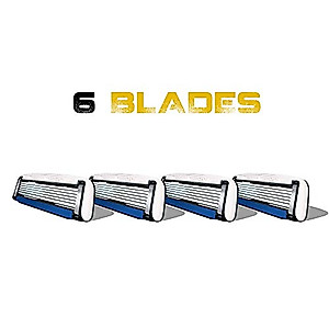 HeadBlade HB6 Refill Blades - 6 Stainless Steel Blades for No Tugging or Pulling, Shave Less, Works for Face, Body, and Scalp