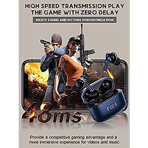 Wireless Earbuds, ANC+ENC Bluetooth 5.3 Headphones LED Power Display Earphones Wireless Charging Case 30Hrs Playback IPX6 Waterproof in-Ear Headsets with Mic for TV Smart Phone Computer Laptop Sports