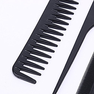 Hair Care Comb Anti Static Coarse Fine Toothed Tail Teasing Waves Pick Combs Set of 10,Black