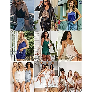 Ekouaer Cami Sleep Set Women's Premium Satin Sleepwear Casual Two Piece Pajamas Pjs Shorts Set Bridal Wedding Night (Navy,L)