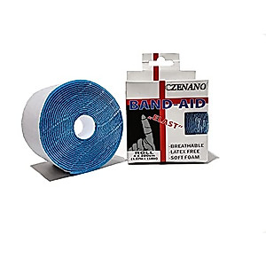 Czenano Fingertip Bandages & Knuckle Bandages & Toe Bandages & Bandaids for Thumbs - Latex Free Bandaid - Finger Bandages for Cracked Fingers - Elastic (1.57 Inch Width x 118 Inch Length) (Blue)