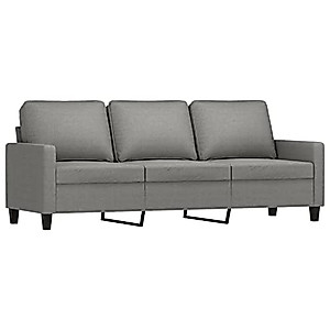 vidaXL Sofa Set 2 Piece with Cushions Living Room Seating Upholstered Leisure Sofa Couch Settee Armchair Furniture Dark Gray Fabric