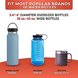 Smart Kup Car Cup Holder Expander - Fits Hydro Flasks 32/40 oz, Nalgene, Yeti & Large Bottles up to 3.8 inches Wide - for Car up to 3.2 Inches Wide