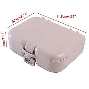 Denture Box Case Bath Container and Brush with Mirror False Teeth Storage Box for Travel Daily Denture Care