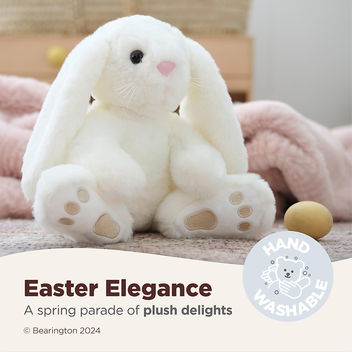 Bearington Whiskers The Plush Rabbit, 10.5 Inch Plush Easter Bunny