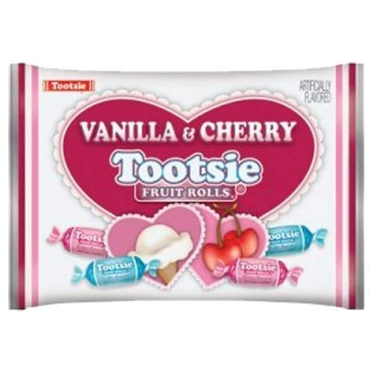 Valentine's Day Vanilla and Cherry Tootsie Roll Fruit Chews, 11.5 Oz