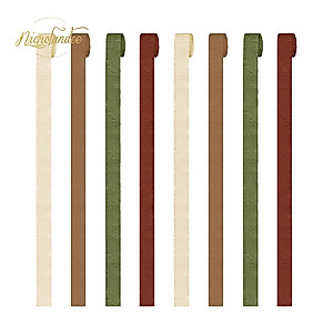 NICROLANDEE Christmas Decorations, 8 Rolls Green Red Brown Crepe Paper Party Streamers for Xmas Hanging Backdrops Decorations, Wedding, Bridal Baby Shower, Birthday, Christmas DIY Craft Supplies