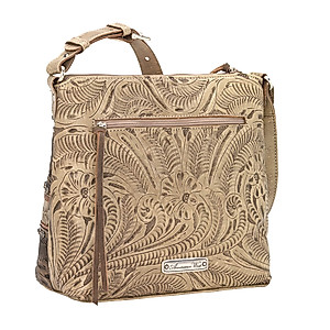 American West Women's Saddle Ridge Zip Top Shoulder Bag Sand One Size