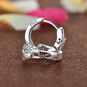 Infinite U Huggie Earrings 925 Sterling Silver Small Hoop for Women (Mouse)