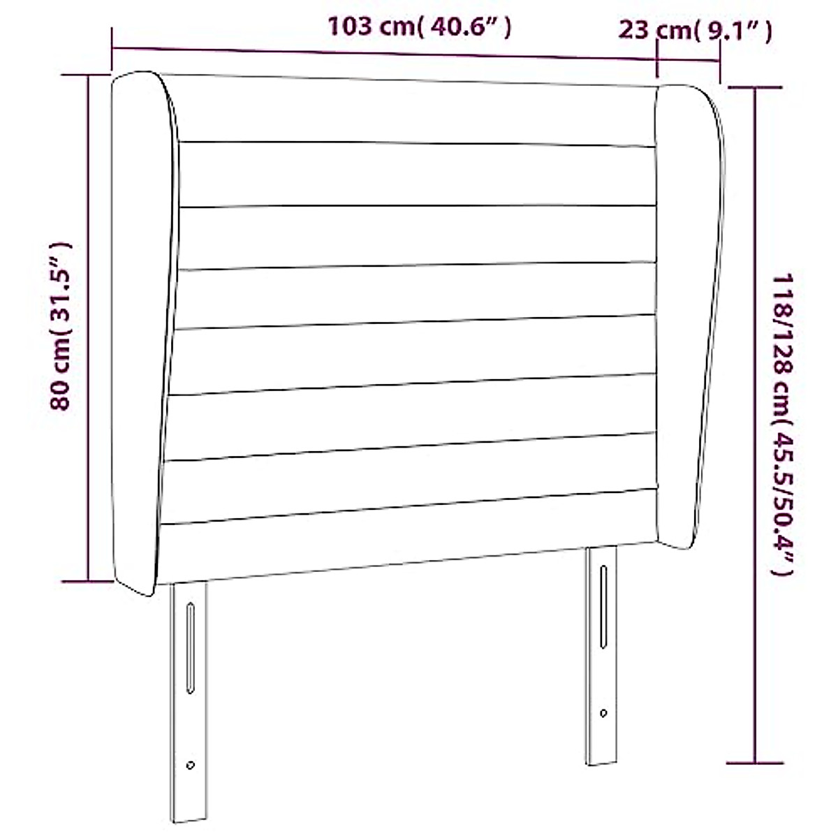 Penau Headboard with Ears Light Gray 40.6"x9.1"x46.5"/50.4" Fabric Modern Comfort for Your Bedroom Enhance Your Sleep Space