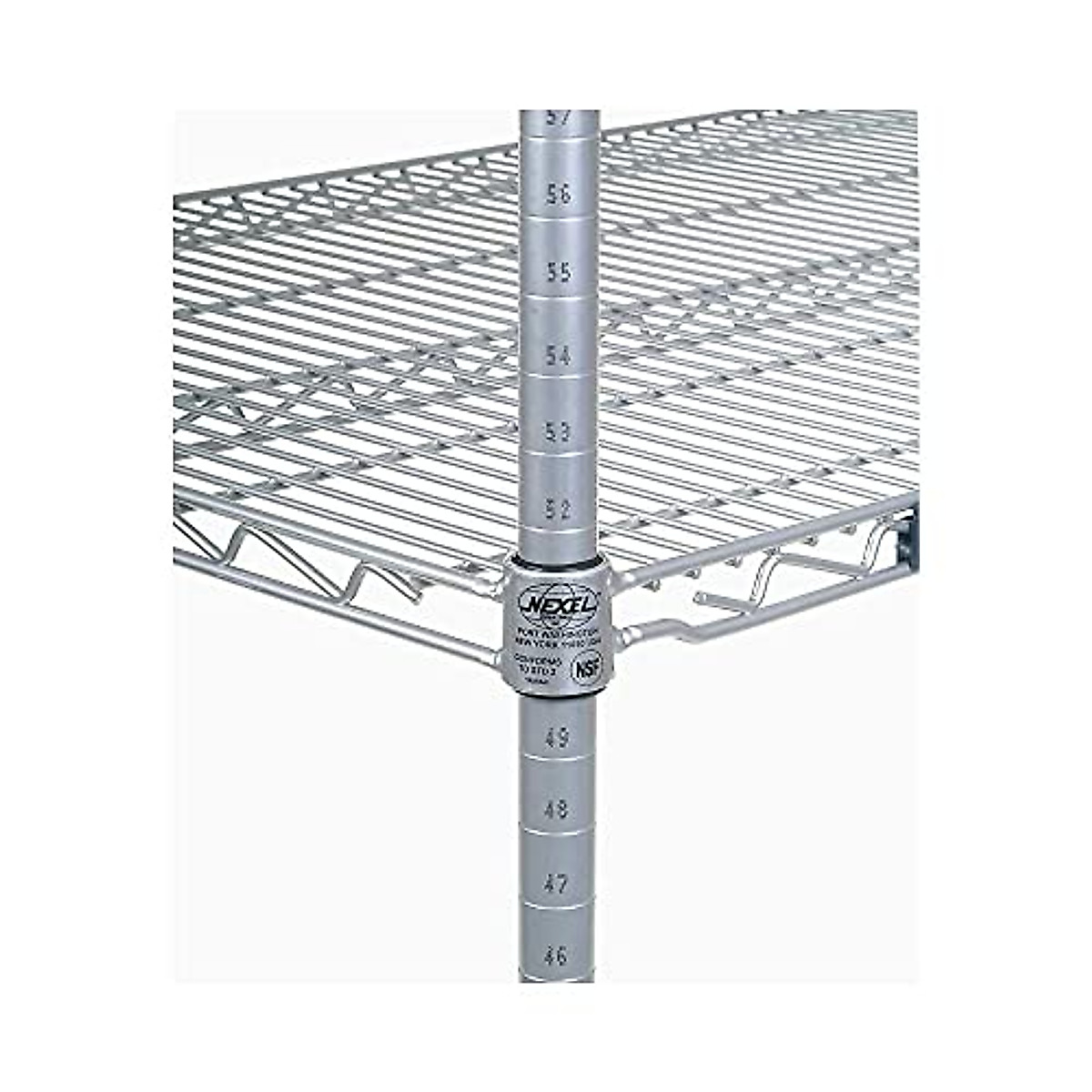 Nexel 21" x 24" x 63", 4 Tier, NSF Listed Adjustable Wire Shelving, Unit Commercial Storage Rack, Silver Epoxy, Leveling feet