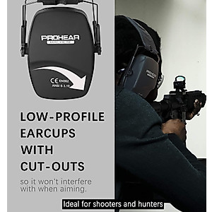 PROHEAR 036 Digital Electronic Shooting Ear Protection Patriot Sound Amplification Earmuffs & 016 Shooting Ear Protection Safety Earmuffs Gun Range Hunting (Black)