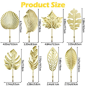 HOSTK 8pcs Decorative Wall Hooks, Gold Leaves Wall Mounted Hangers, Plant Modern Coat Hat Towel Clothing Key Holder for Home Bedroom Bathroom Kitchen Office Entryway Living Room