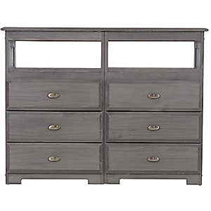 Discovery World Furniture Charcoal 6 Drawer Entertainment Dresser