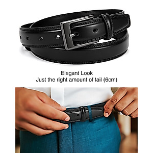 CHAOREN Mens Belts Leather - Black Belt Men 1 1/8" Mens Dress Belt - Perfect Companion to Mens Shoes