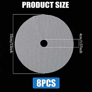 8Pcs Round Silicone Dehydrator Sheets Non-stick Fruit Dehydrator Mats Dehydrator Tray Liner Reusable Reusable Steamer Mat Mesh Sheet for Fruit Dryer (Round 13" Diameter)