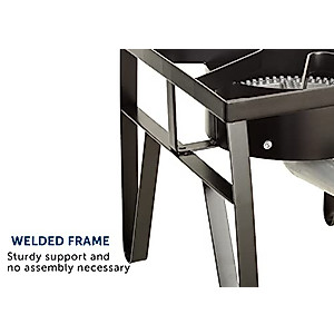 Flame King Heavy Duty 200K BTU, 0-20 PSI, Propane Gas Single Burner Bayou Cooker Outdoor Stove for Home Brewing, Turkey Fry, Maple Syrup Prep, Cajun Cooking