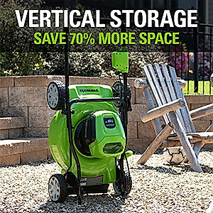 Greenworks 40V 19" Brushless (2-In-1) Lawn Mower, 4Ah USB (Power Bank) Battery and Charger Included MO40L414