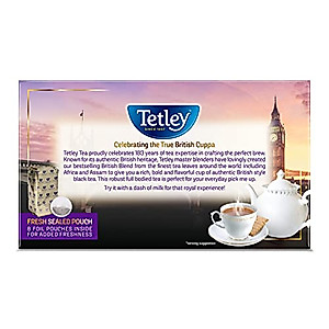 Tetley British Blend Premium Black Tea, 320 Tea Bags, Rainforest Alliance Certified, 320 Count (Pack of 1)