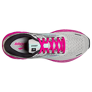 Brooks Women's Ghost 14 Neutral Running Shoe - Oyster/Yucca/Pink - 7.5 Medium