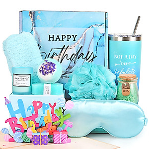 CUTEUP Birthday Gifts for Women - Happy Birthday Bath Set Relaxing Spa Gifts for Her Women, personalized Gifts Basket for Mom, Friends, Sister, Unique Gifts for Women Who Have Everything