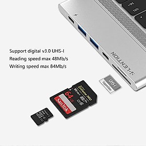 Port Expander USB C Hub Adapter USB-C Docking Station USB Adapter 7-in-2 with 4K HDMI, 100W PD, USB-C and 2 USB 3.0, SD/TF Card Reader USB Splitter (Color : Silver)