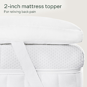 Ultra Soft 2 Inch Twin Mattress Topper - Bamboo Viscose Mattress Pad for Back Pain Relief - Machine Washable - Naturally Cooling for Hot Sleepers