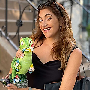 Garden Gnomes Galore Dinosaur Eating Gnomes Garden Statue - Garden Gnomes Outdoor Funny Gnomes Decorations for Yard - Funny Gnomes Inappropriate Nomes - Dinosaur Eating Garden Gnomes Naughty Gnomes