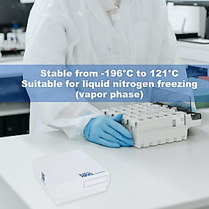 CryoKing Cardboard Cryogenic Lab Freezer Box 2 Inch 100-Well Microtube Storage Box, White Cryo Boxes, Case of 20