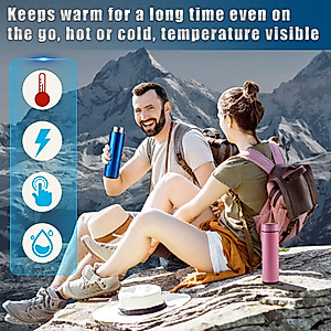 8 Pcs Smart Water Bottles with Digital Temperature Display Tea Infuser Bottle LED Thermal Cup Double Walled Water Bottle Stainless Steel Smart Mug Water Flask Leak Proof Mug (Multicolor)